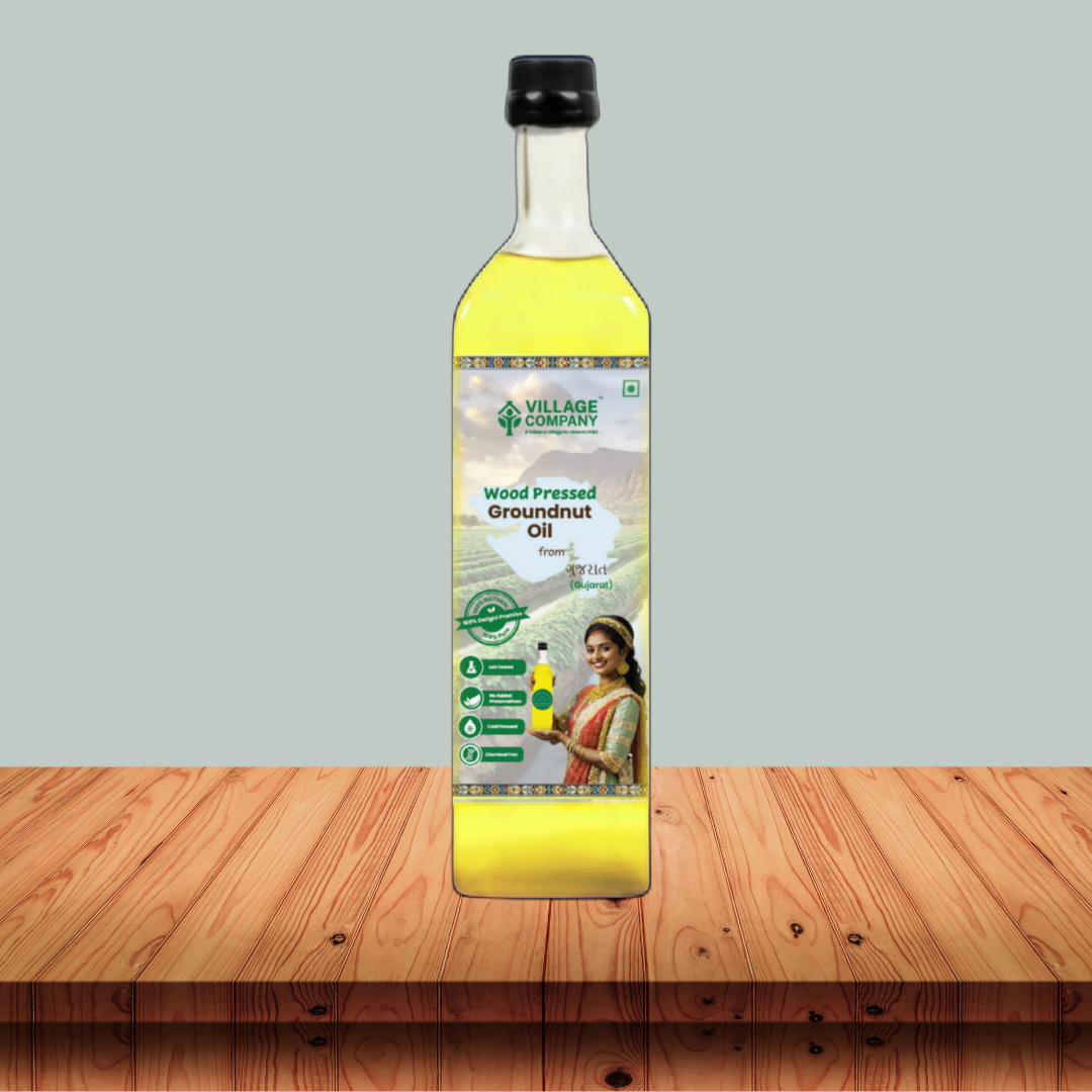 Unrefined Wood-Pressed Groundnut Oil | Cold-Pressed | Glass Bottle | H ...